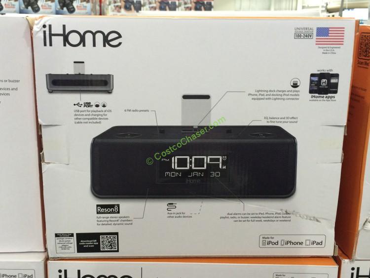 iHOME IDL43 iPad/iPhone Lightning Dock Alarm Clock Radio – Costco Chaser