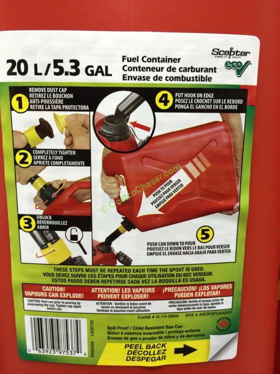 Costco 627308 scepter 5 3 gallon gas can inf Costco Chaser