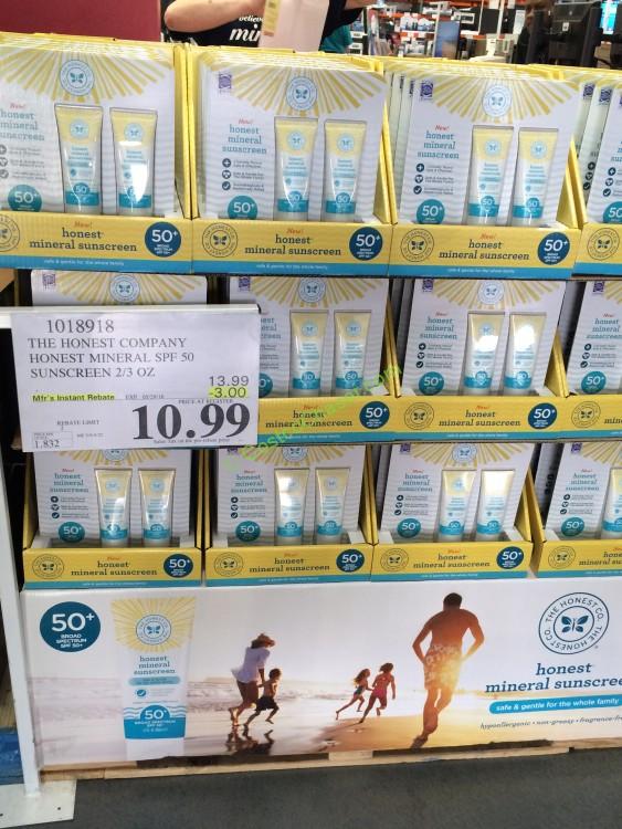 The Honest Company Honest Mineral Sunscreen SPF 50+ , 2/3 oz – Costco ...