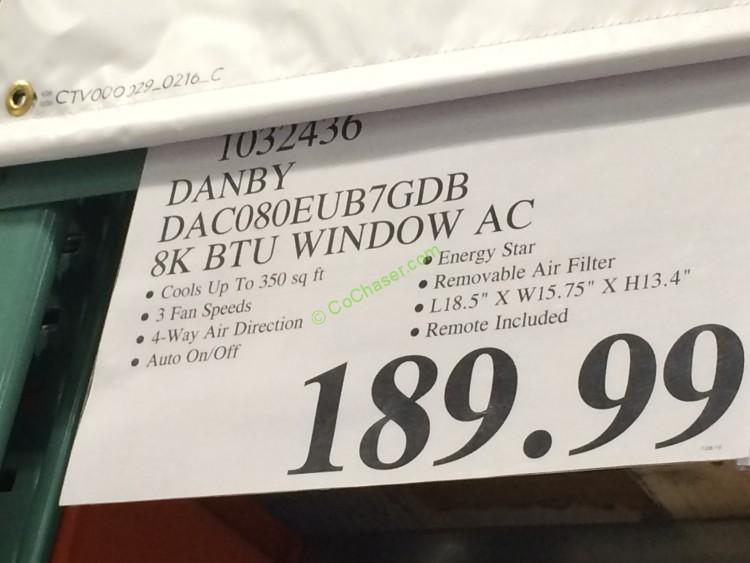 Costco-1032436-Danby-DAC080EUB7GDB-8K-BTU-Window-AC-tag – Costco Chaser