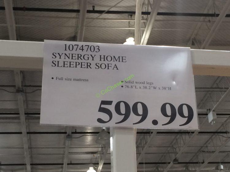 Costco-1074703-Synergy-Home –Sleeper-Sofa-tag – Costco Chaser