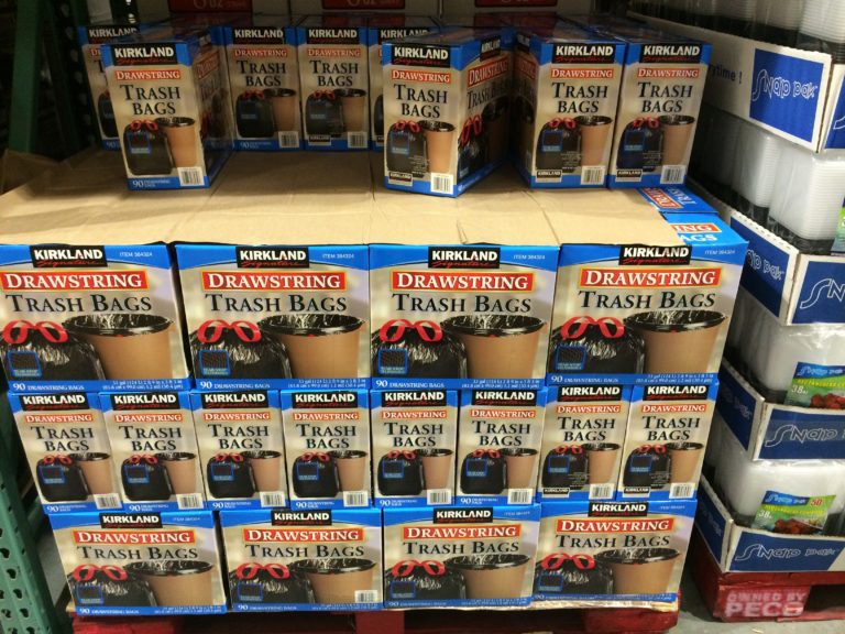 Kirkland Signature 33 Gallon Black Drawstring Trash Bags 90 Count Box ...