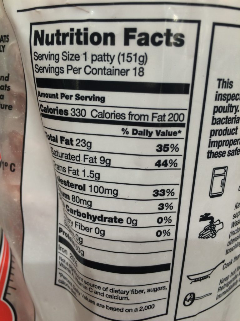 Costco-88742-Kirkland-Signature-Ground-Beef-Patties-chart1 – CostcoChaser