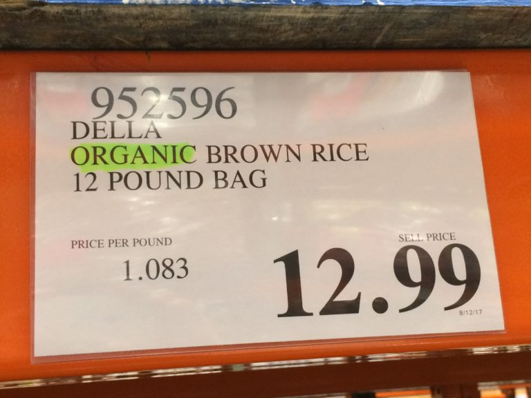 Costco-952596-Della-Organic-Brown –Rice-tag – CostcoChaser