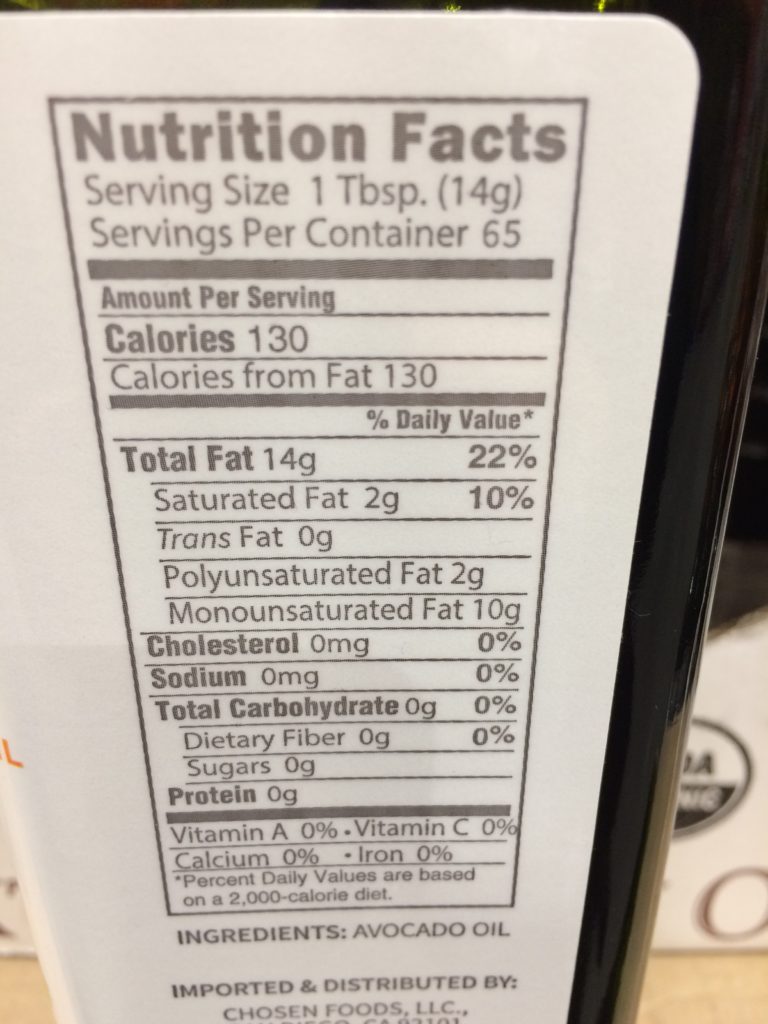Costco-729324-Chosen-Foods-Pure-Avocado-Oil-chart – CostcoChaser