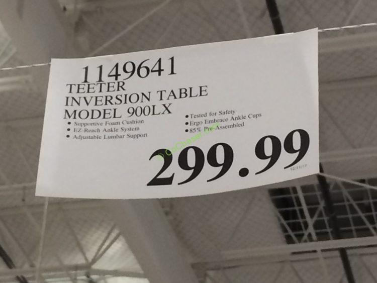 Costco-1149641-Teeter-Inversion-Table-Model-900LX-tag – Costco Chaser