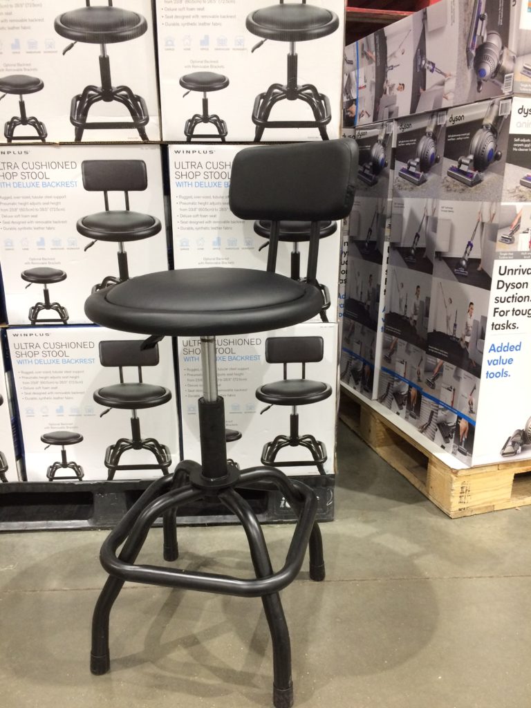 Winplus Deluxe Shop Stool with Back Support, Model# AC56382-24 ...