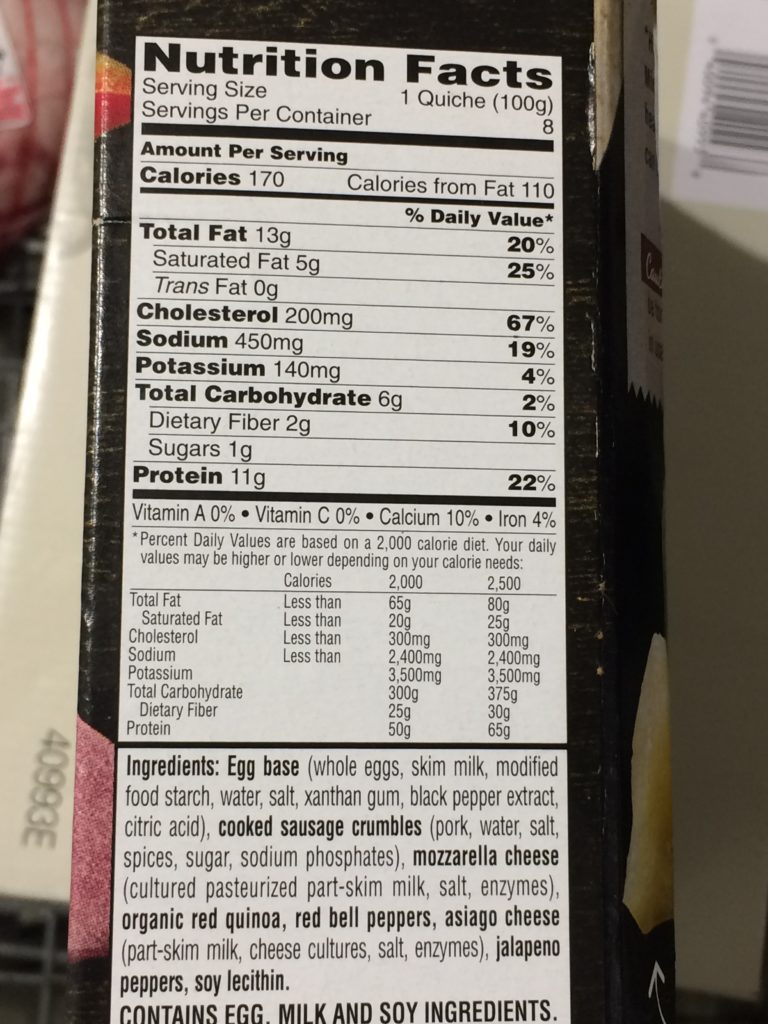 Costco-1092368-Kellogg’s- Special-K-Crustless-Quiche-chart – CostcoChaser