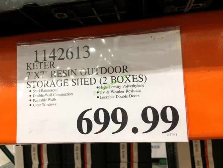 Costco-1142613-Keter-7’-7’-Resin-Outdoor-Storage-Shed-tag – Costco Chaser
