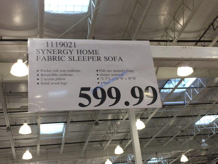 Costco-1119021-Synergy-Home-Fabric-Sleeper-Sofa-tag – Costco Chaser