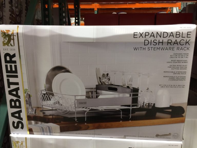 Sabatier Expandable Dish Rack with Stemware Rack, Model#5236573 ...