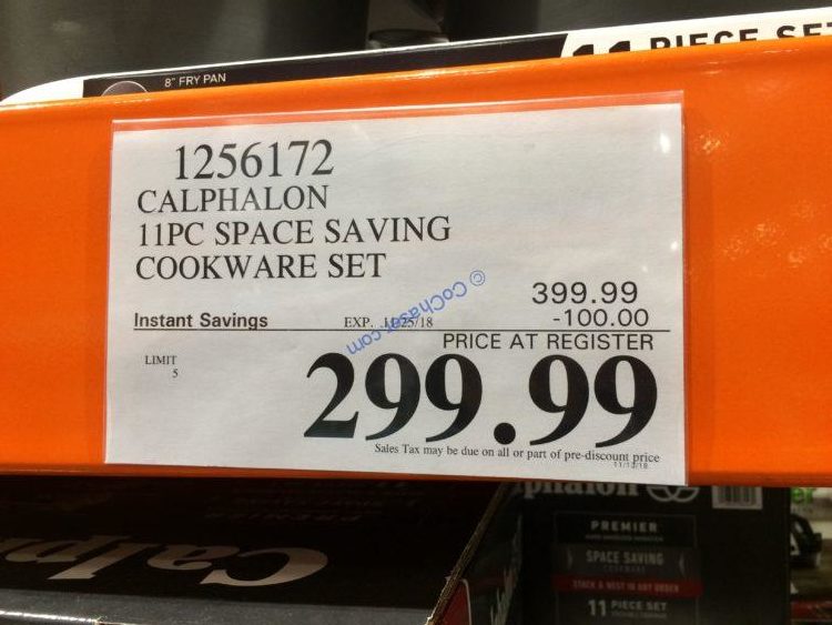 Costco-1256172-Calphalon-Premier-11-piece-Space-Saving-Cookware-Set-tag ...
