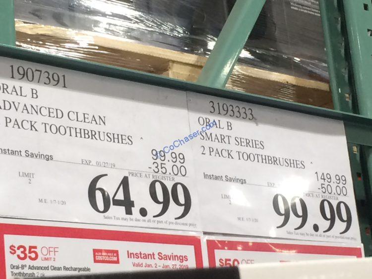 Costco-3193333-Oral-B-Smart-Series-Rechargeable-2 Pack-Toothbrush-tag ...