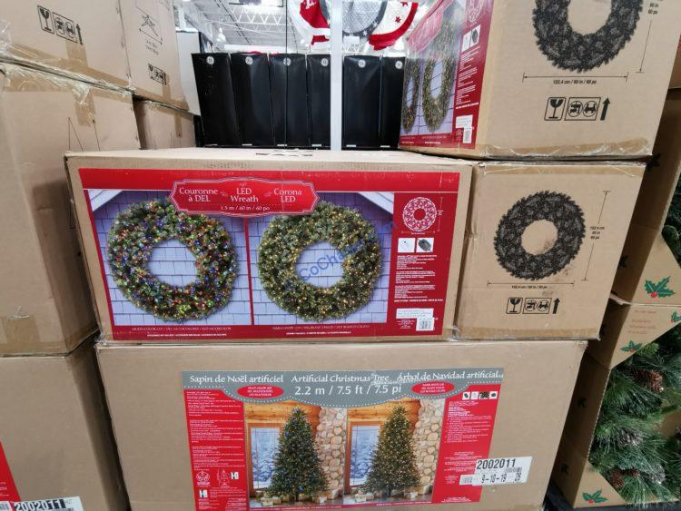 60″ Pre-Lit Micro LED Artificial Wreath – CostcoChaser