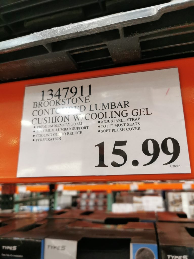Costco-1347911-Brookstone-Contoured –Lumbar-Cushion-tag – CostcoChaser