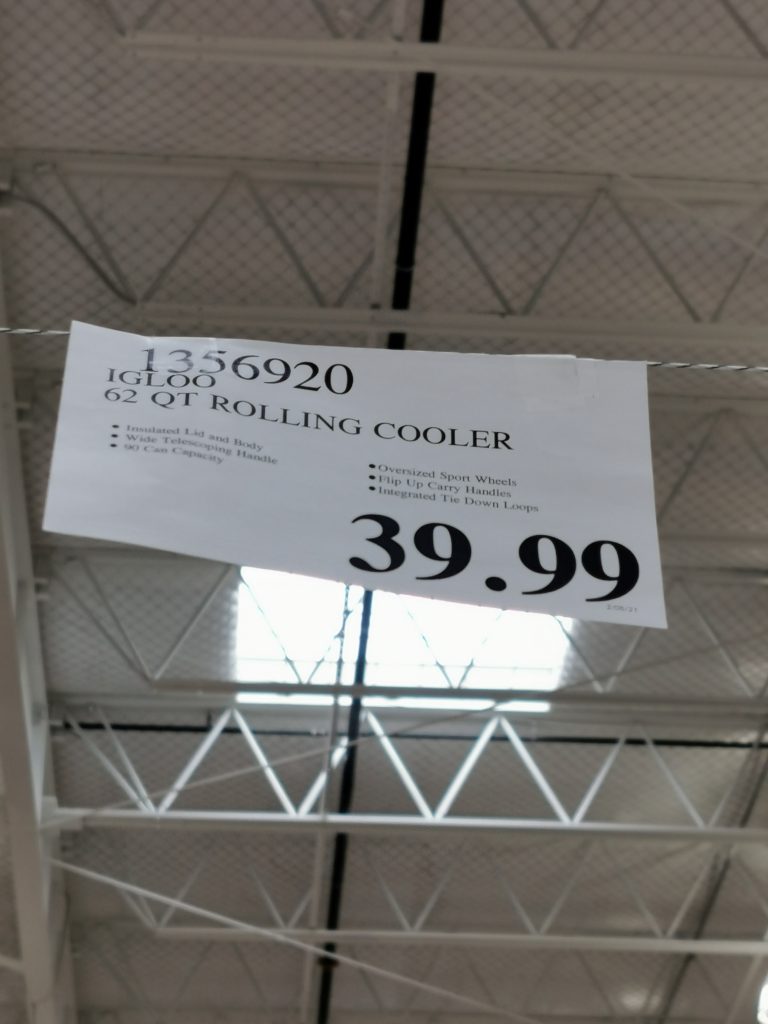 Costco-1356920-Igloo-MaxCold-Latitude-62Quart-Rolling-Cooler-tag ...