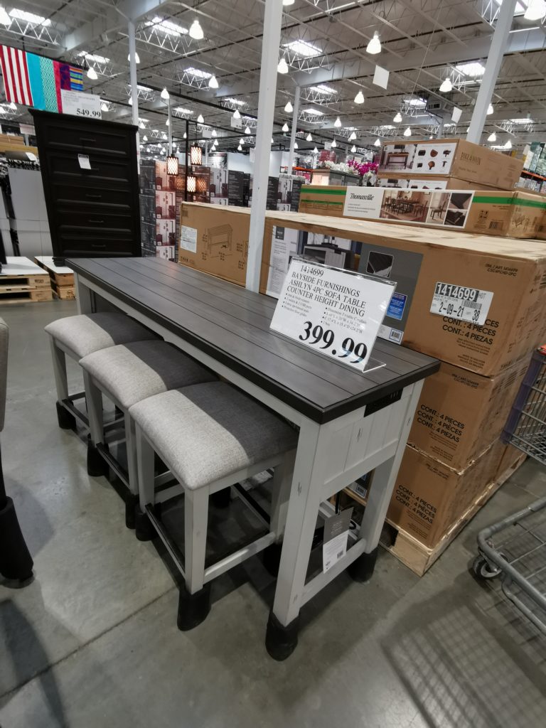 Bayside Furnishings Ashlyn 4-piece Sofa Table Counter Height Dining ...