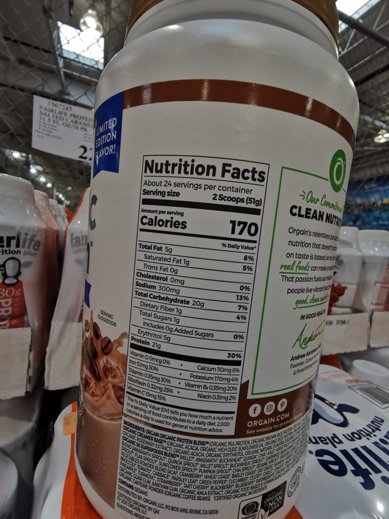 Costco-1605815-Orgain-Organic-Protein-and-Superfoods-Café-Latte-chart1 ...