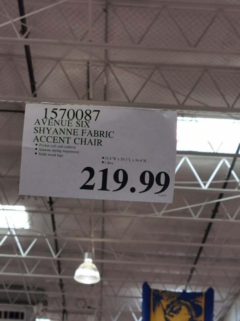 Costco-1570087-Avenue-Six-Shyanne-Fabric-Accent-Chair-tag – CostcoChaser