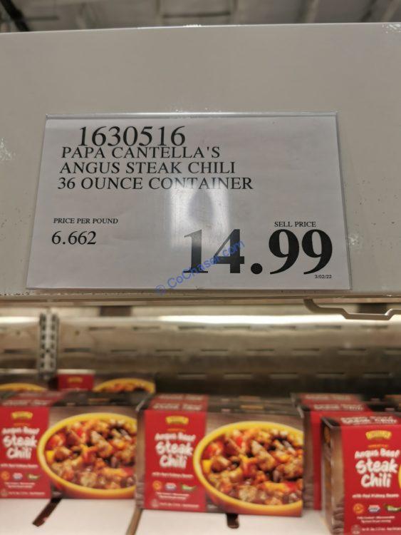 Costco-1630516-PAPA-Cantella’s-Angus-Steak-Chili-tag – Costco Chaser