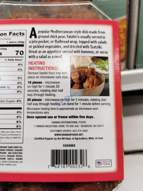 Hannah Organic Falafel 32 Ounce Container – CostcoChaser