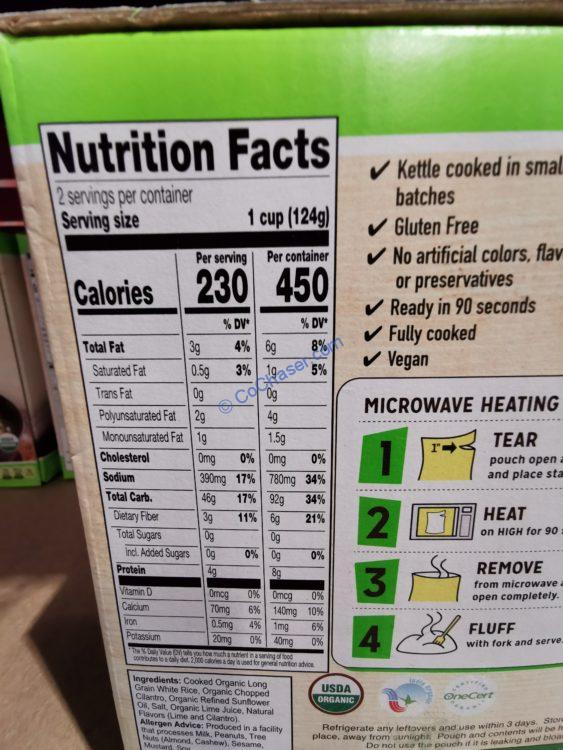 Costco-1552290-Ritikas-Global-Grains-Organic –Cilantro-Lime-Rice-chart ...