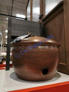 Hand Hammered Copper Plated Hose Pot with Lid Accommodates 100FT Hose ...