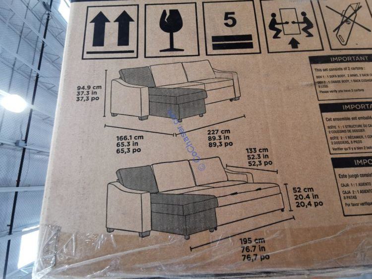 Coddle Aria Fabric Sleeper Sectional – CostcoChaser