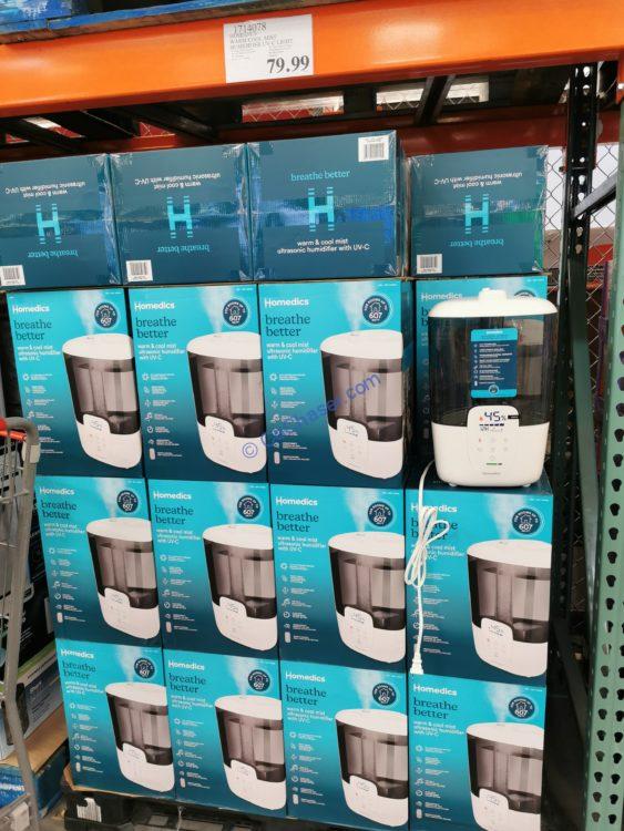 HoMedics Warm/Cool Mist Ultrasonic Humidifier W/UV-C Light, Model UHE ...