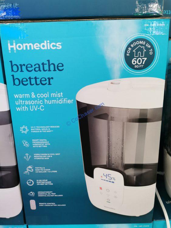 HoMedics Warm/Cool Mist Ultrasonic Humidifier W/UV-C Light, Model UHE ...