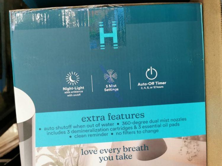 HoMedics Warm/Cool Mist Ultrasonic Humidifier W/UV-C Light, Model UHE ...