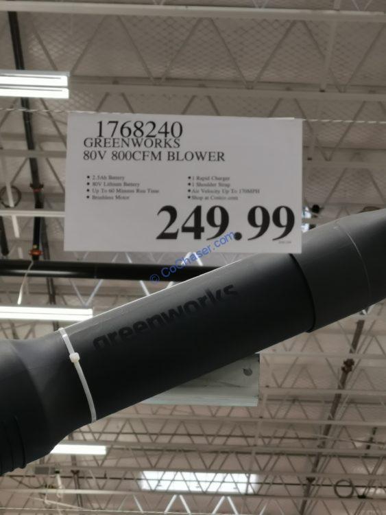 Costco-1768240-Greenworks-80V-800CFM-Blower-tag – Costco Chaser