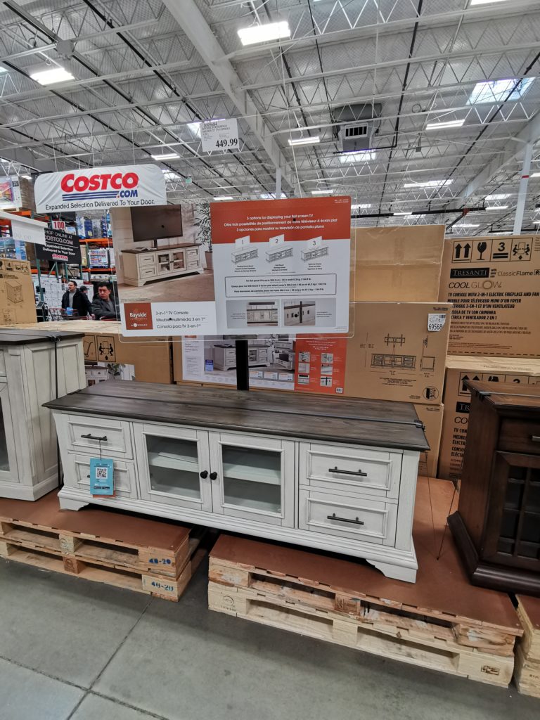 Bayside Furnishings Holden 72” TV Console 3 IN 1, Model CSC3IN1-72-5-WT ...